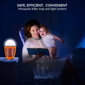 Himalayan Glow 2 in 1 Electric Bug Zapper Light Bulb, Outdoor Camping Lantern Rechargeable with Mosquito Zapper, Portable Waterproof, 1000 Volts, Orange