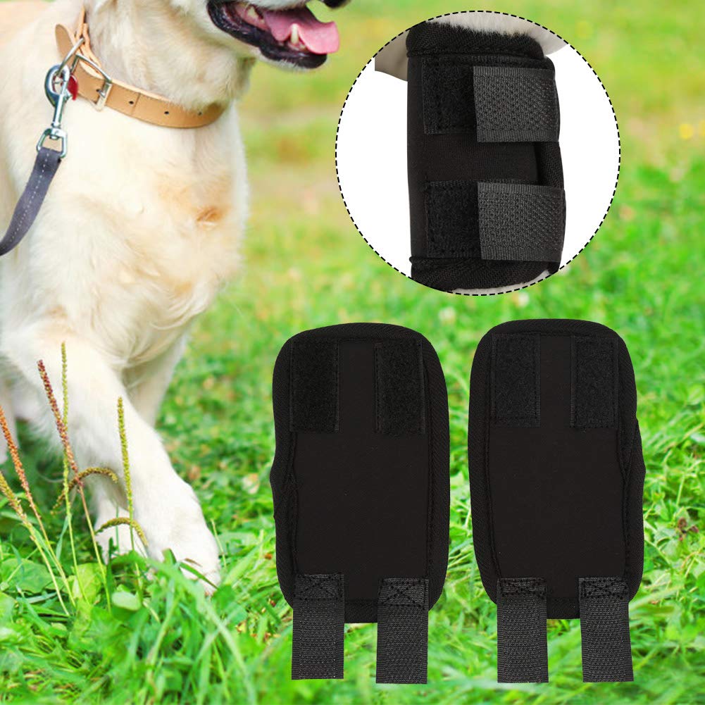 Zerodis 1 Pair Dog Front Leg Wrist Guard, Leg Brace Kneepad Carpal Support oint Brace Elbow Protector Warp for Pet Dog with Arthritis Injuries Black(S)