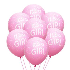 annodeel 50 pcs it's a girl balloons, 12inch pink girl latex balloons for baby shower birthday party supply docarations