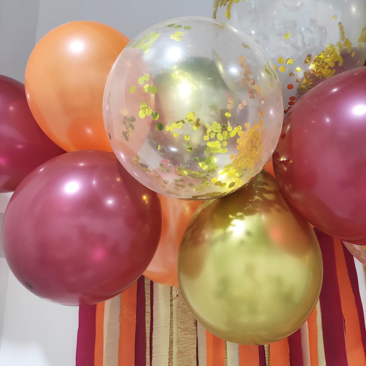 Fall Balloons/Fall Birthday Party Decorations Fall Bridal Shower Decorations/Maroon Orange Thanksgiving Decorations/Fall Weddings/20pcs Balloons Burgundy Orange Yellow Gold