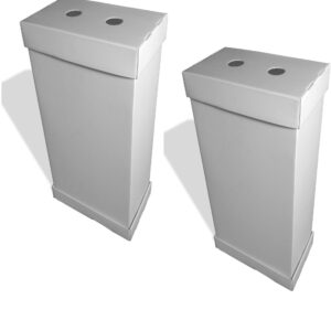 Industrial Strength All Weather 50 Gallon Recycling Box 2 Pack. Corrugated Collapsible Boxes to Collect Recyclable Containers While Camping, Tailgating, Hosting BBQs, Cookouts or Outdoor Parties