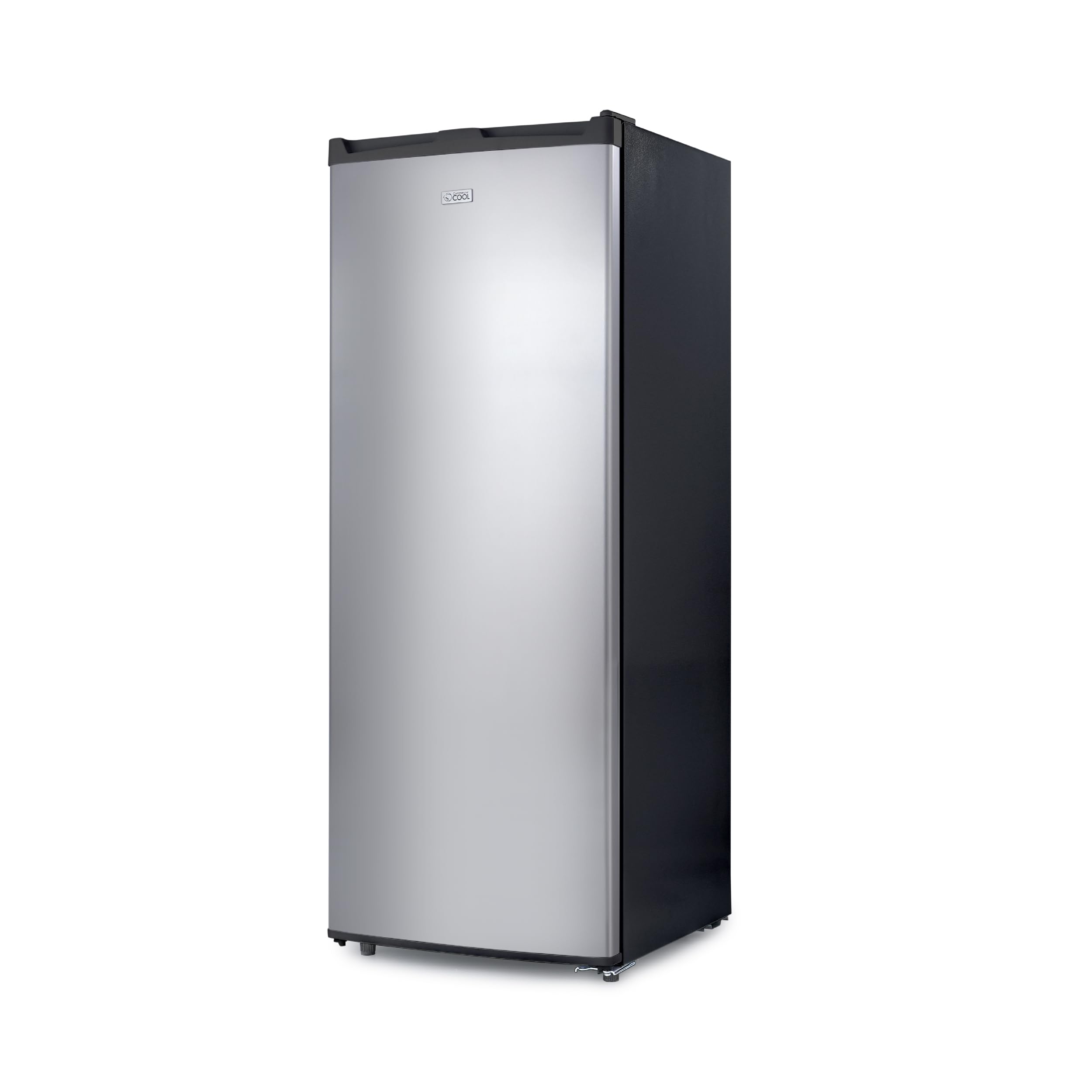 Commercial Cool Upright Freezer, Stand Up Freezer 6 Cu Ft with Reversible Door, Black with VCM Door