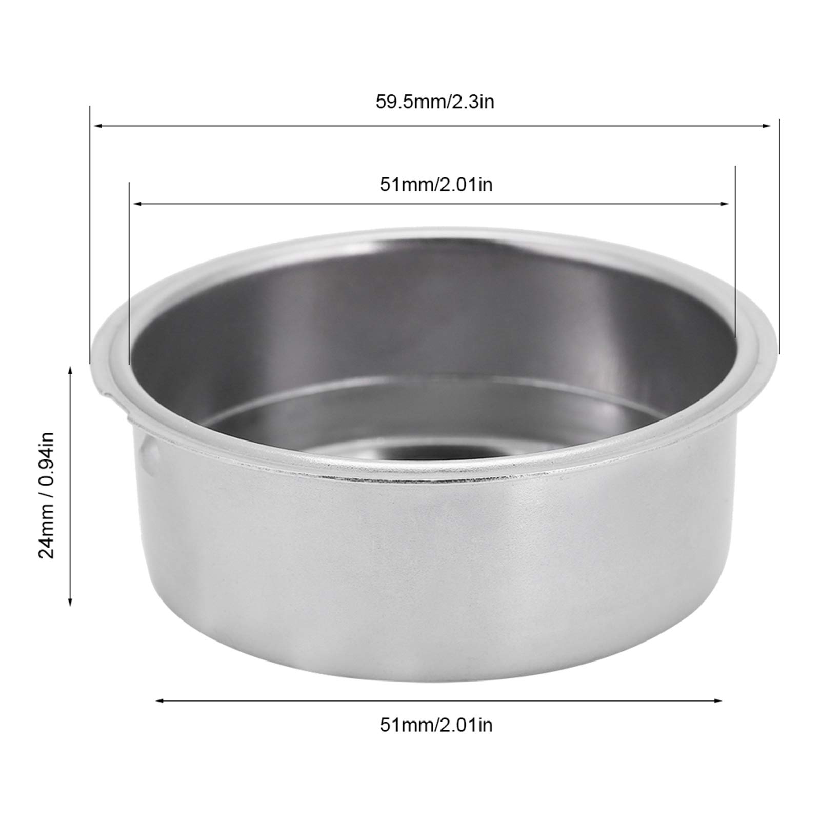 Double Layer Stainless Steel UltraFine Coffee Filter Basket, Double Cup Coffee 51mm Pressurized Porous Filter Strainer, Coffee Machine Replacement Accessories Silver