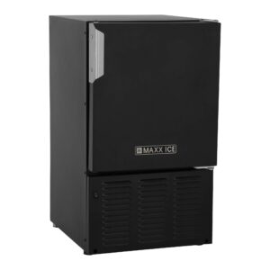 maxx ice mmar25b compact marine ice machine/boat and rv ice maker, 25 lbs, long crescent cubes, black