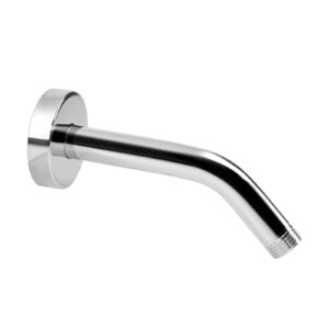 nearmoon 6 inches shower arm + flange + teflon tape, made of 304 stainless steel, shower head extension extender pipe arm, wall-mounted for fixed bathroom shower head, never rust (chrome)