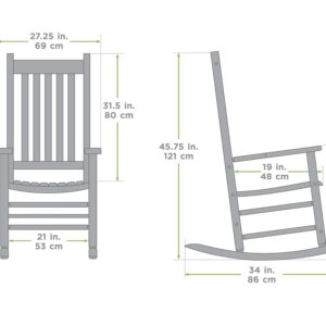 Woodlawn&Home, 100026, Mission Style Rocking Chair Gray