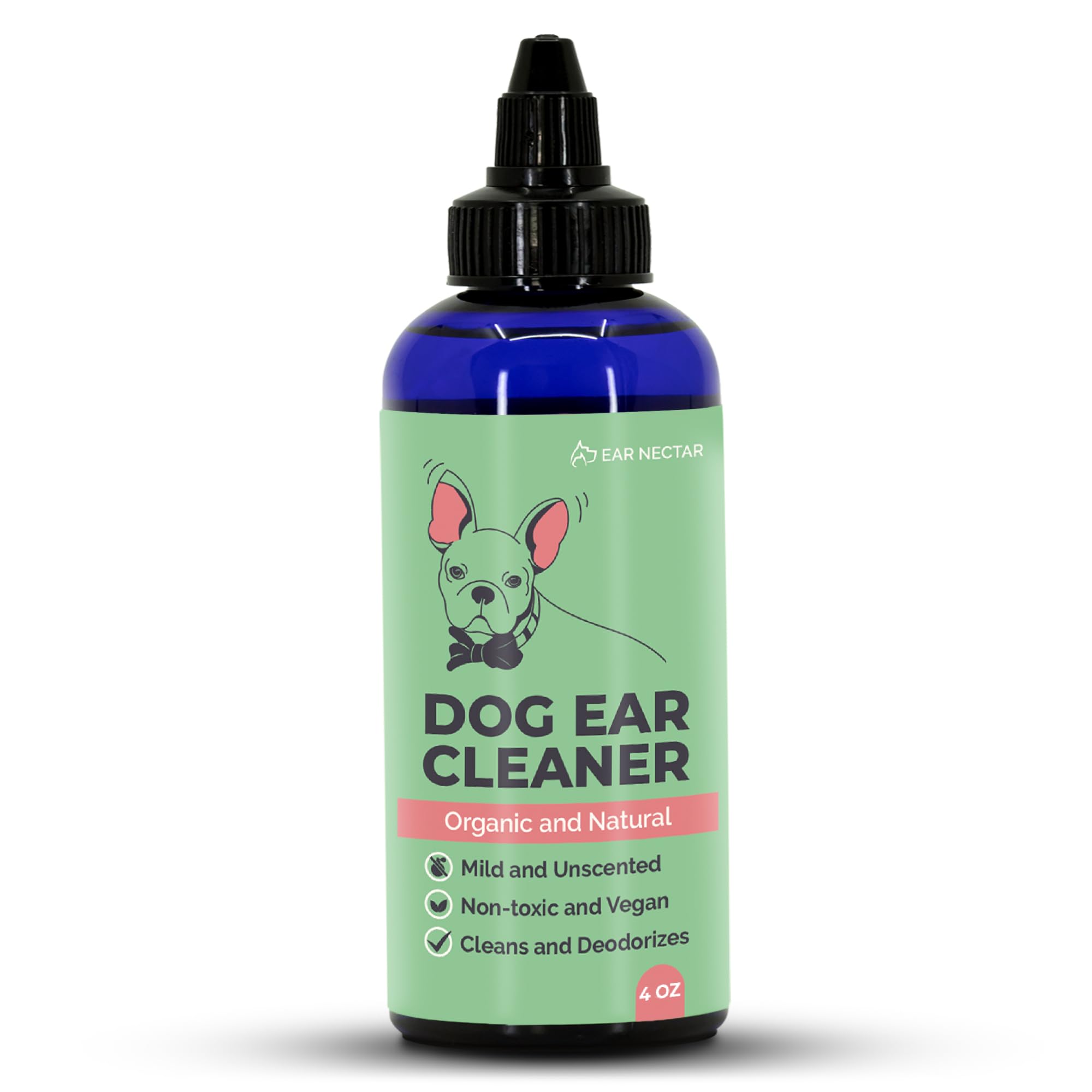 QualityPet Dog Ear Cleaner Solution - Organic & Natural Ear Cleaning Drops with Aloe, Vitamin E, Coconut Oil & Witch Hazel for Dogs - Dog Ear Wash, Rinse & Cleanser to Relieve Itchy Ears