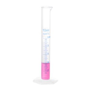 uxcell Plastic Graduated Cylinder, 10ml Measuring Cylinder, Science Test Tube Beakers, 2-Sided Metric Marking, Clear Hex Base for Lab Home