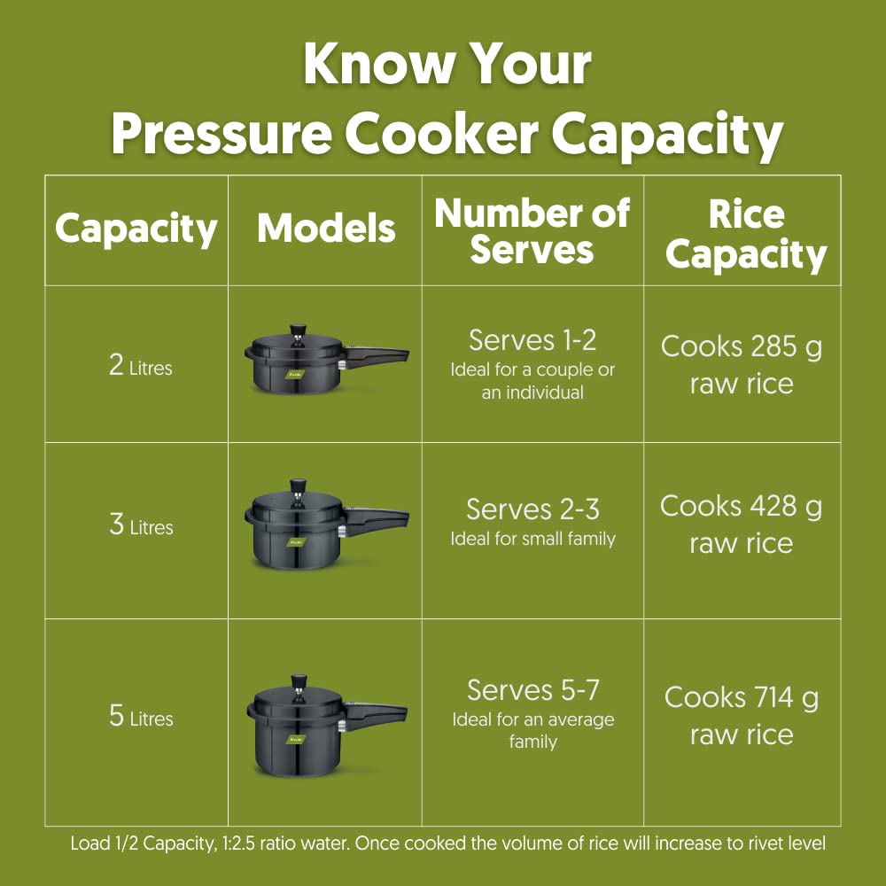 Preethi Hard Anodized Induction Base Outer Lid Pressure Cooker 5 Litres