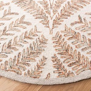 SAFAVIEH Capri Collection 5' Round Ivory/Brown CPR208T Handmade Premium Wool Area Rug