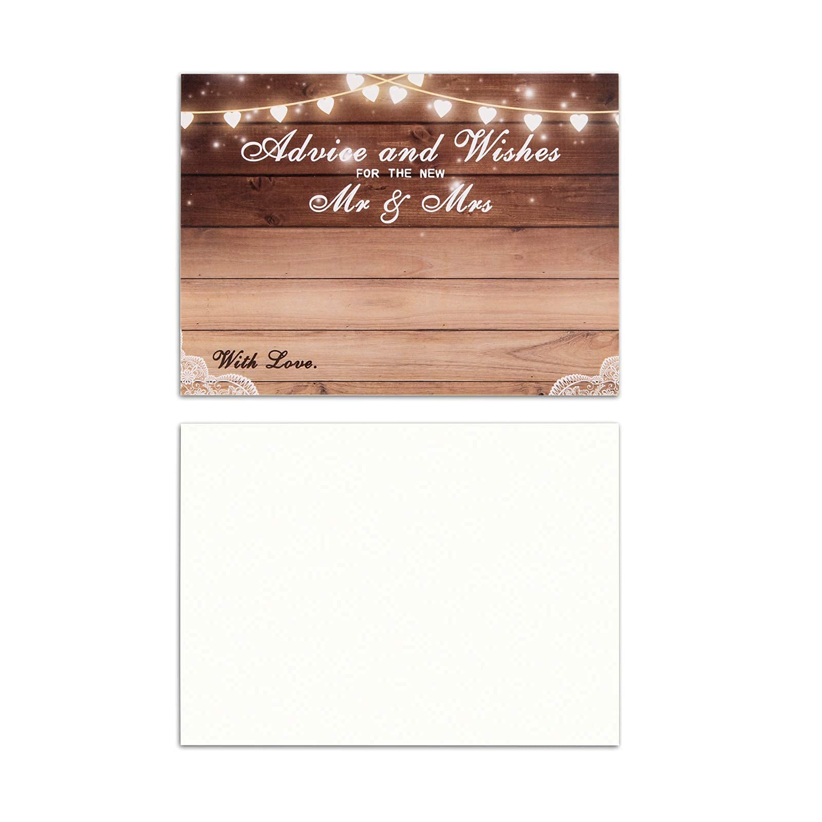 WUWEOT 100 Pack Wedding Advice Cards, Well Wishes Card for Bride and Groom, Rustic 6" x 4.3" Card Stock, Easy to Write on, Lasts Long