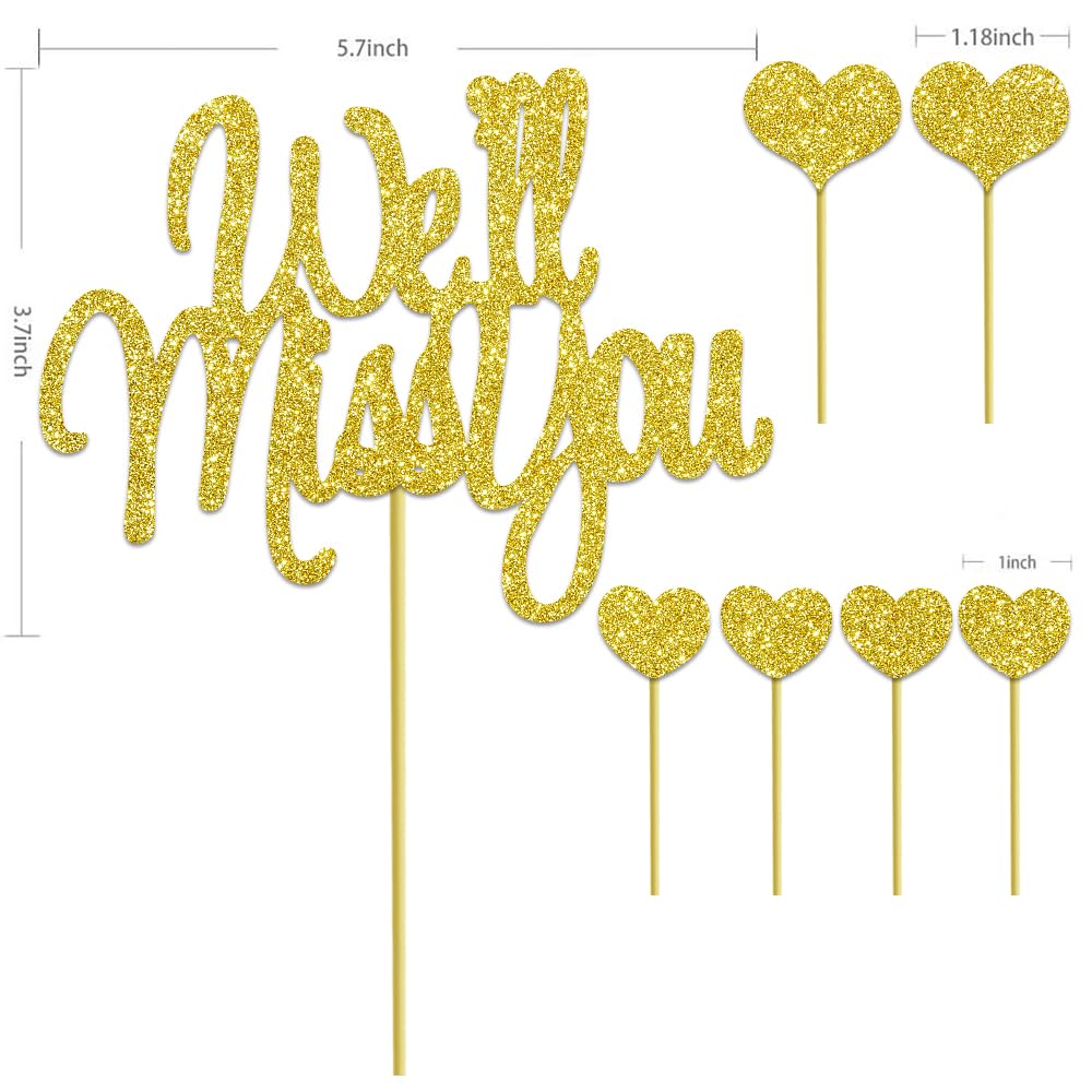 We’ll Miss You Cake Topper for Retirement,Graduation,Going Away Party Cake Decorations Supply