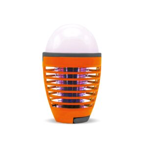 himalayan glow 2 in 1 electric bug zapper light bulb, outdoor camping lantern rechargeable with mosquito zapper, portable waterproof, 1000 volts, orange