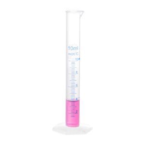 uxcell plastic graduated cylinder, 10ml measuring cylinder, science test tube beakers, 2-sided metric marking, clear hex base for lab home