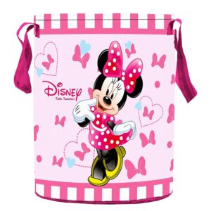 Kuber Industries Disney Minnie Print Non Woven Fabric Foldable Laundry Basket, Toy Storage Basket, Cloth Storage Basket with Handles,45 LTR (Pink)