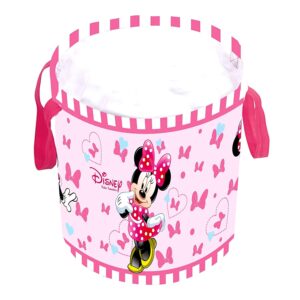 Kuber Industries Disney Minnie Print Non Woven Fabric Foldable Laundry Basket, Toy Storage Basket, Cloth Storage Basket with Handles,45 LTR (Pink)