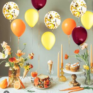 Fall Balloons/Fall Birthday Party Decorations Fall Bridal Shower Decorations/Maroon Orange Thanksgiving Decorations/Fall Weddings/20pcs Balloons Burgundy Orange Yellow Gold