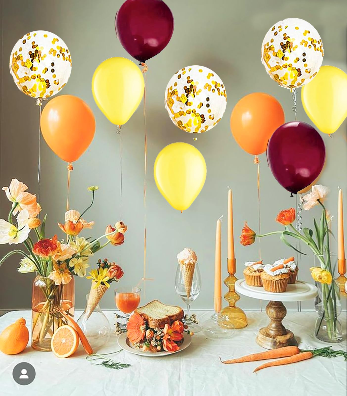 Fall Balloons/Fall Birthday Party Decorations Fall Bridal Shower Decorations/Maroon Orange Thanksgiving Decorations/Fall Weddings/20pcs Balloons Burgundy Orange Yellow Gold