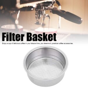 Double Layer Stainless Steel UltraFine Coffee Filter Basket, Double Cup Coffee 51mm Pressurized Porous Filter Strainer, Coffee Machine Replacement Accessories Silver