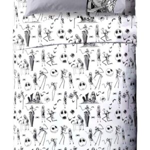 Jay Franco Disney Nightmare Before Christmas Gothic Romance Twin Sheet Set -3 Piece Set Super Soft and Cozy Kids Bedding Features Jack Skellington & Sally - Microfiber Sheets(Official Disney Product)