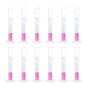 uxcell Plastic Graduated Cylinder, 10ml Measuring Cylinder, Science Test Tube Beakers, 2-Sided Metric Marking, Clear Hex Base for Lab Home 12Pcs