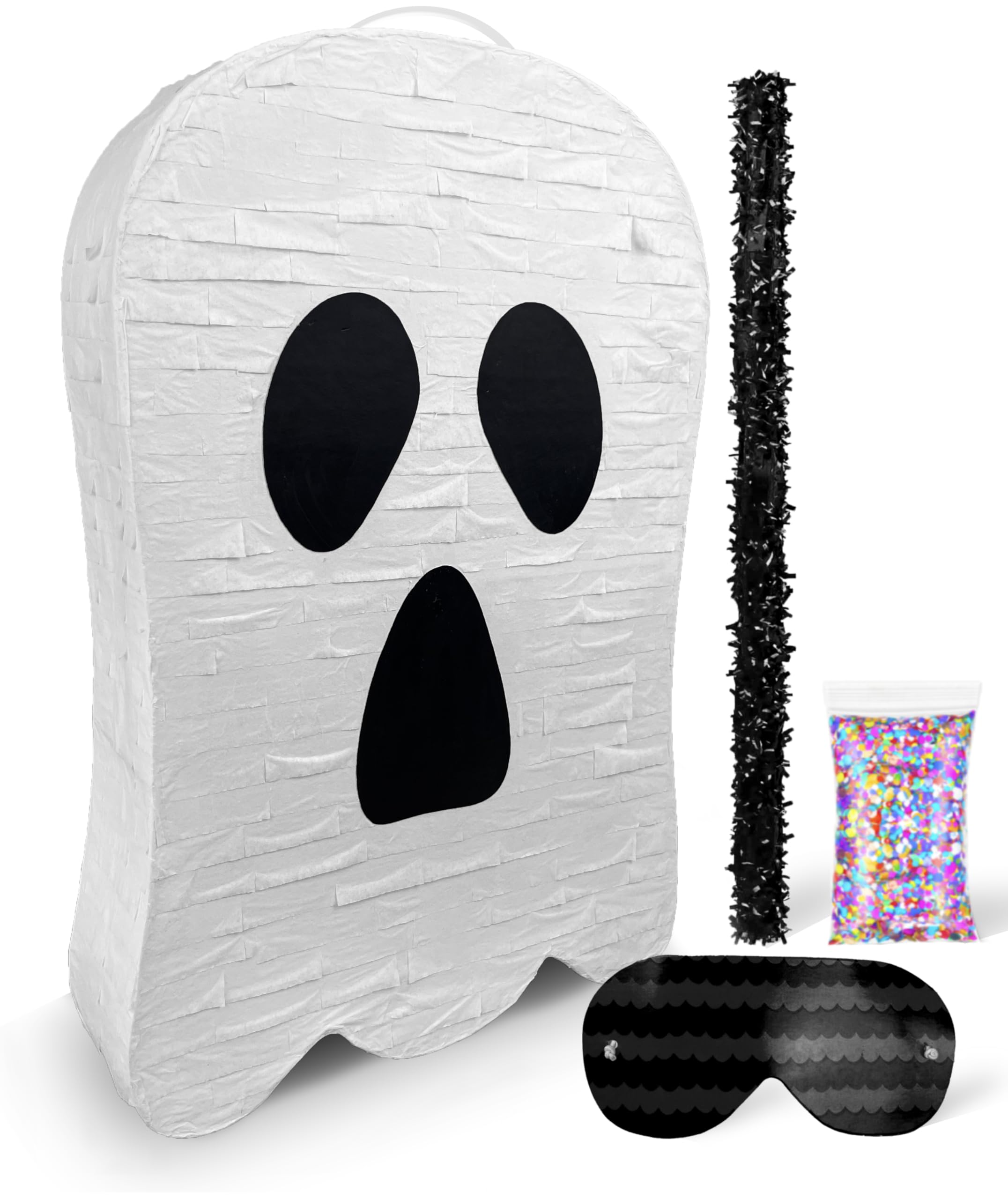 Ghost Halloween Piñata with stick - 17”x10"x 5" Perfect for Halloween Party Decorations, Photo Prop, October Birthday, Funny and Spooky Anniversary - Fits candy/favors: by Get a piñata