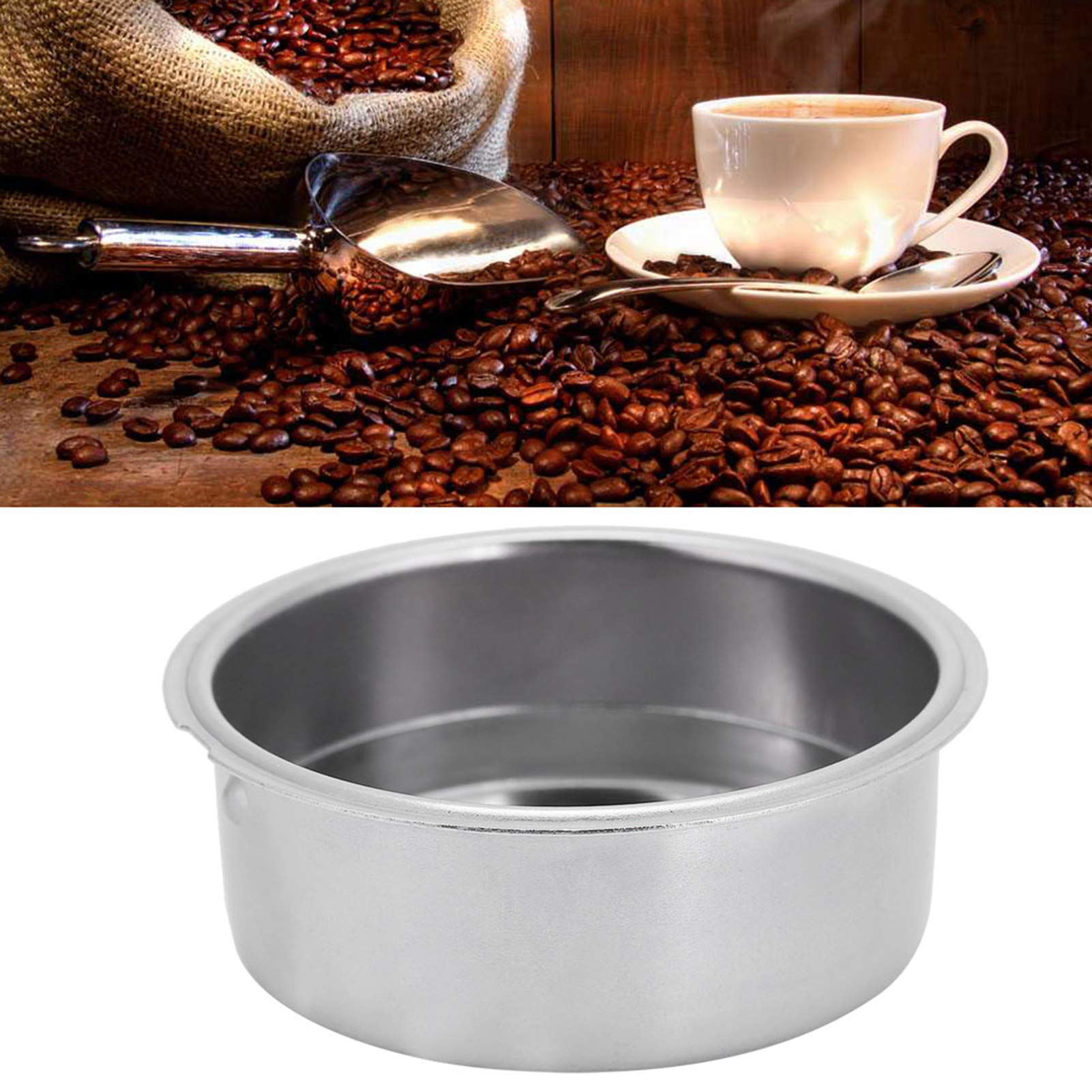 Double Layer Stainless Steel UltraFine Coffee Filter Basket, Double Cup Coffee 51mm Pressurized Porous Filter Strainer, Coffee Machine Replacement Accessories Silver