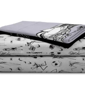 Jay Franco Disney Nightmare Before Christmas Gothic Romance Twin Sheet Set -3 Piece Set Super Soft and Cozy Kids Bedding Features Jack Skellington & Sally - Microfiber Sheets(Official Disney Product)