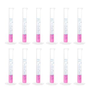 uxcell plastic graduated cylinder, 10ml measuring cylinder, science test tube beakers, 2-sided metric marking, clear hex base for lab home 12pcs