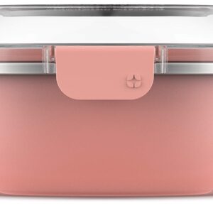 Ello Stainless Steel Lunch Bowl Food Storage Container with Leak-Proof Lid, 6.5 Cup, Peach