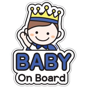 geekbear baby on board car sticker - character design, reflective, weather-resistant (05. prince)