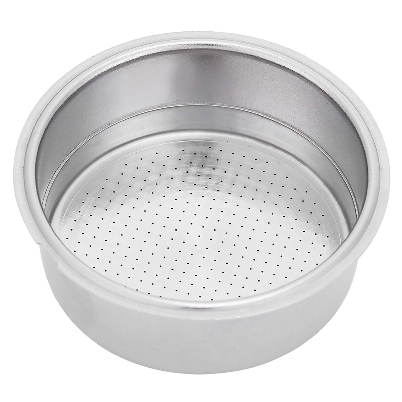 Double Layer Stainless Steel UltraFine Coffee Filter Basket, Double Cup Coffee 51mm Pressurized Porous Filter Strainer, Coffee Machine Replacement Accessories Silver