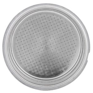 Double Layer Stainless Steel UltraFine Coffee Filter Basket, Double Cup Coffee 51mm Pressurized Porous Filter Strainer, Coffee Machine Replacement Accessories Silver