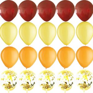 Fall Balloons/Fall Birthday Party Decorations Fall Bridal Shower Decorations/Maroon Orange Thanksgiving Decorations/Fall Weddings/20pcs Balloons Burgundy Orange Yellow Gold