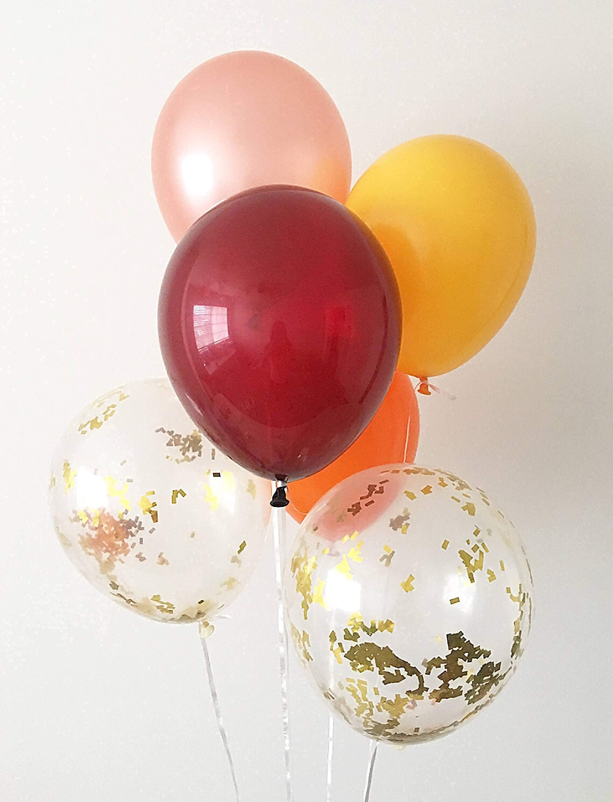 Fall Balloons/Fall Birthday Party Decorations Fall Bridal Shower Decorations/Maroon Orange Thanksgiving Decorations/Fall Weddings/20pcs Balloons Burgundy Orange Yellow Gold