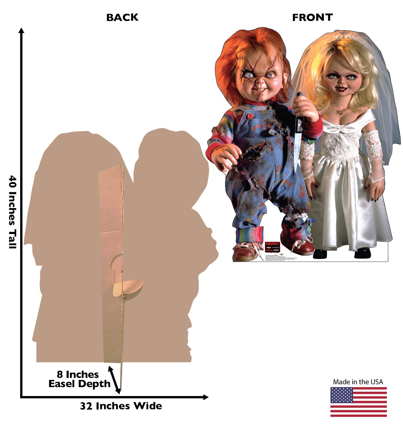 Cardboard People Advanced Graphics Chucky and His Bride Life Size Cardboard Cutout Standup - Bride of Chucky (1998 Film)