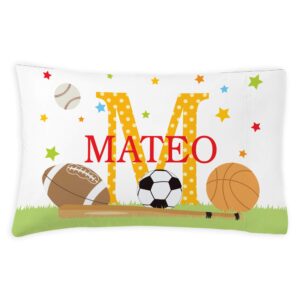 let's make memories my own name pillowcase, personalized with name, polyester, plush fleece - sports