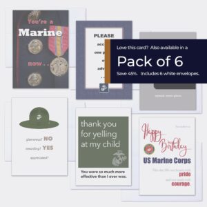 2MyHero - US Marine Corps - Military Happy Birthday Greeting Card With Envelope - 5" x 7" - Marine Corps Birthday