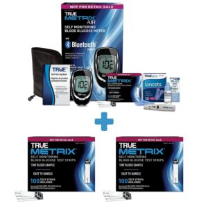 true metrix® air starter kit plus true metrix® blood glucose test strips nfrs 100ct - 2 pack (200 test strips)