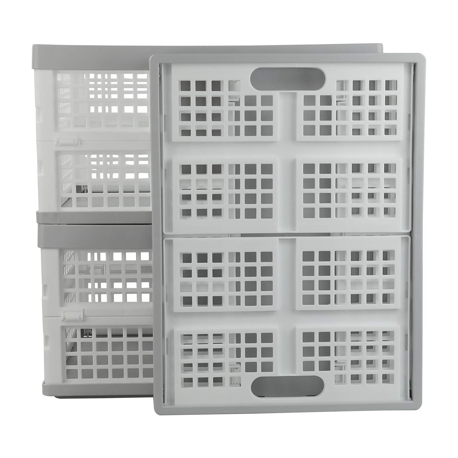 Kiddream 30 Liter Plastic Collapsible Storage Crates, Foldable Basket Bin Set of 3