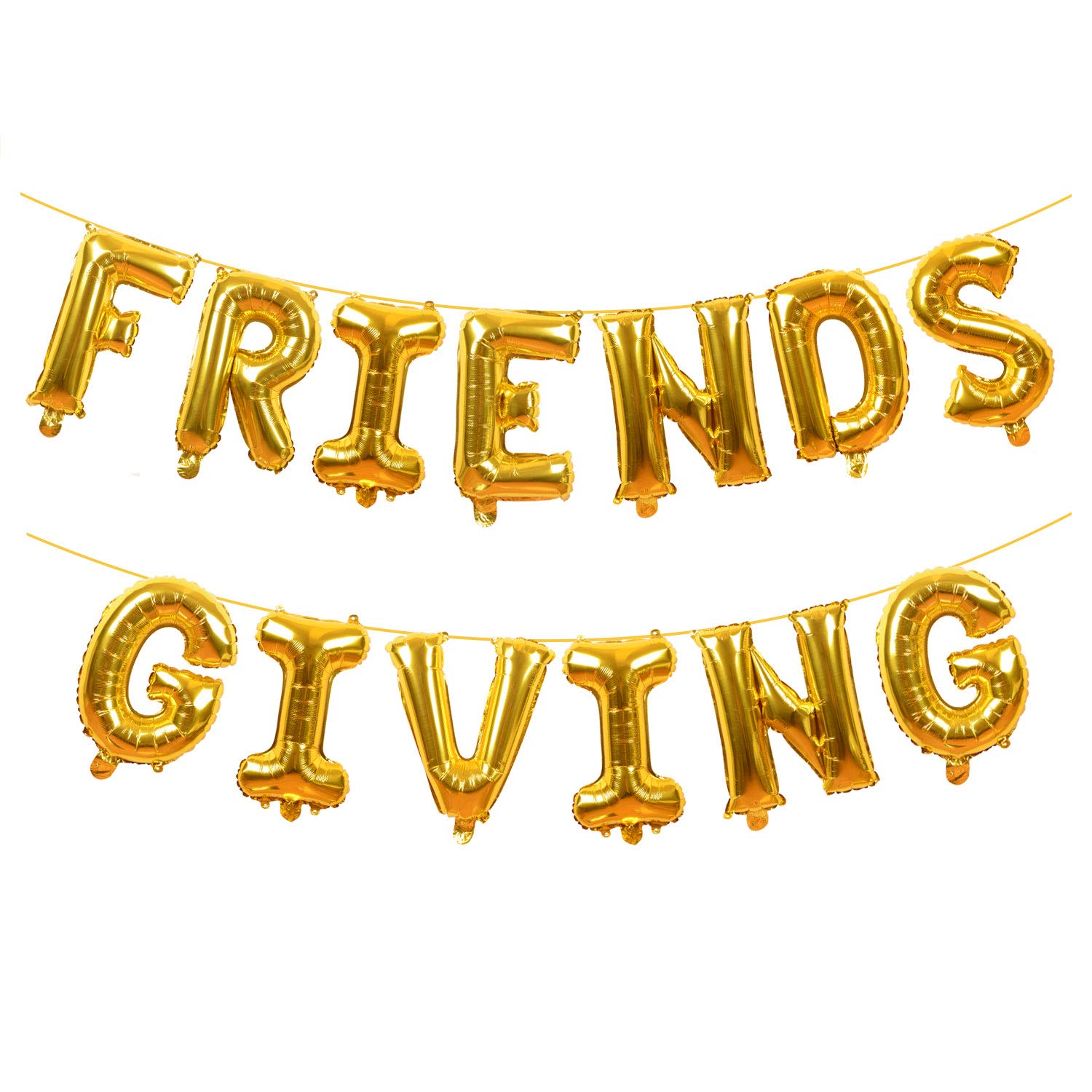 Friendsgiving Decorations Gold Foil Letter 16 Inches Tall Balloons Banner Thanksgiving Friends Party Backdrop