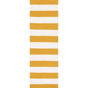 nuLOOM Gracen Cotton Stripe Runner Rug, 2' x 6', Yellow