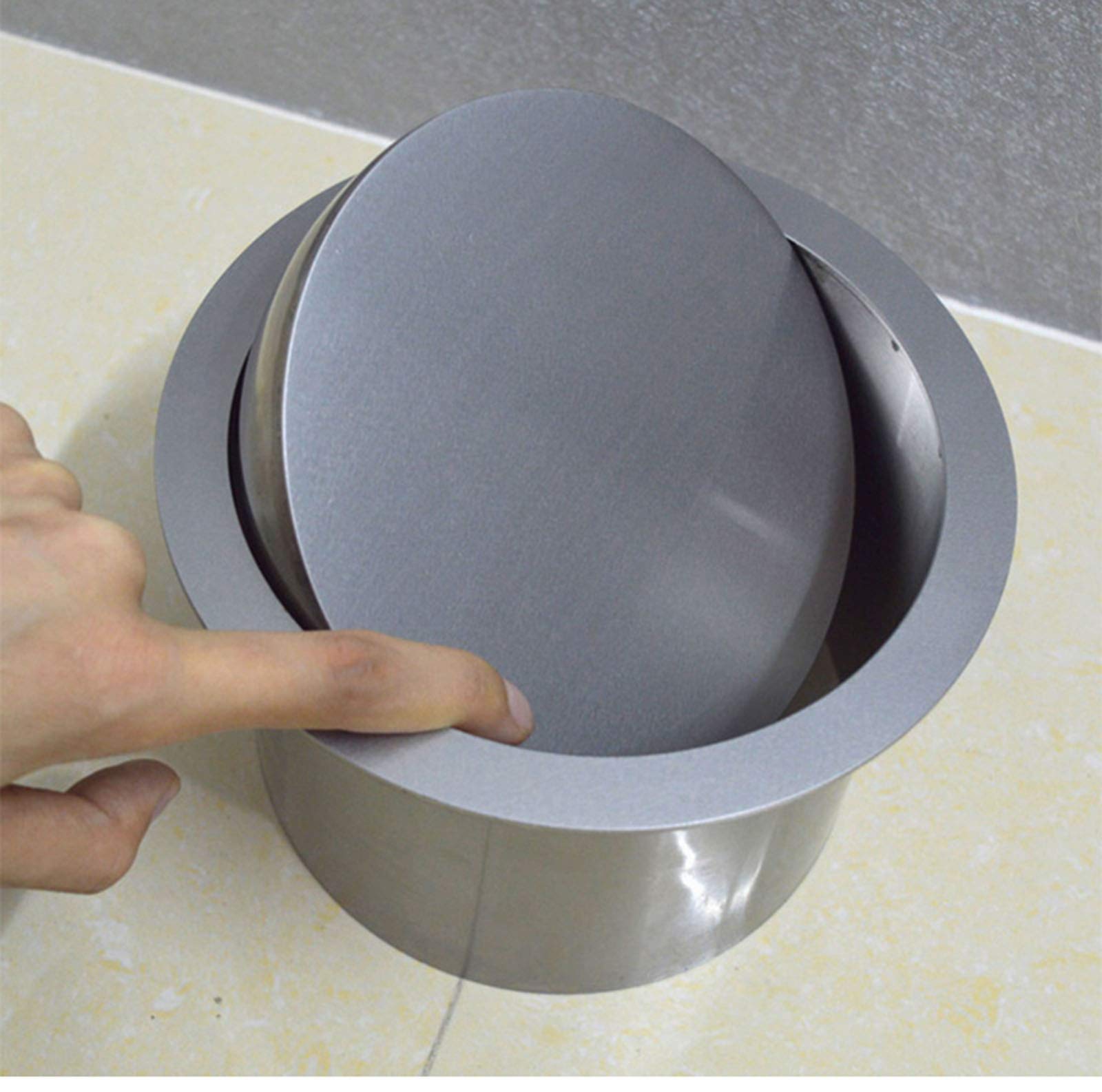 Built-in Countertop Trash and Waste Chute Lid - Round Stainless Steel Balance Flap Cover Flush Trash Grommet Swing Trash Can Lid