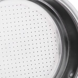 Double Layer Stainless Steel UltraFine Coffee Filter Basket, Double Cup Coffee 51mm Pressurized Porous Filter Strainer, Coffee Machine Replacement Accessories Silver