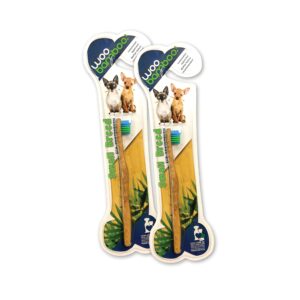 woobamboo! eco-friendly small breed dog and cat bamboo toothbrush (pack of 2)