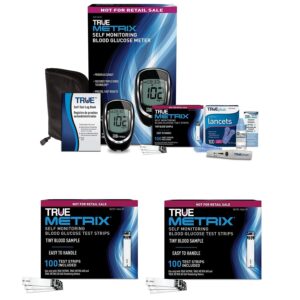 true metrix® starter kit plus true metrix® blood glucose test strips nfrs 100ct - 2 pack (200 test strips)