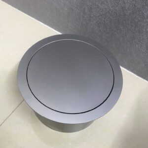 Built-in Countertop Trash and Waste Chute Lid - Round Stainless Steel Balance Flap Cover Flush Trash Grommet Swing Trash Can Lid