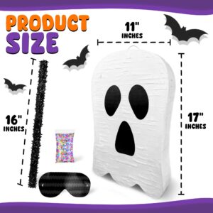 Ghost Halloween Piñata with stick - 17”x10"x 5" Perfect for Halloween Party Decorations, Photo Prop, October Birthday, Funny and Spooky Anniversary - Fits candy/favors: by Get a piñata