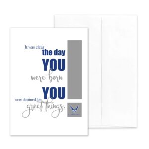 2myhero - us air force - military appreciation greeting card with envelope - 5" x 7" - destined for great things