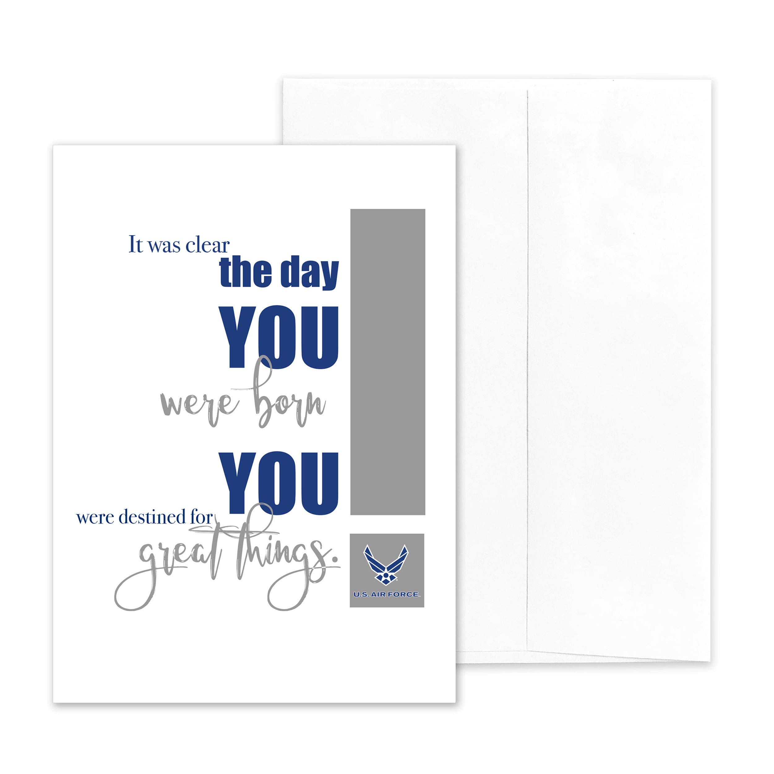 2MyHero - US Air Force - Military Appreciation Greeting Card With Envelope - 5" x 7" - Destined For Great Things